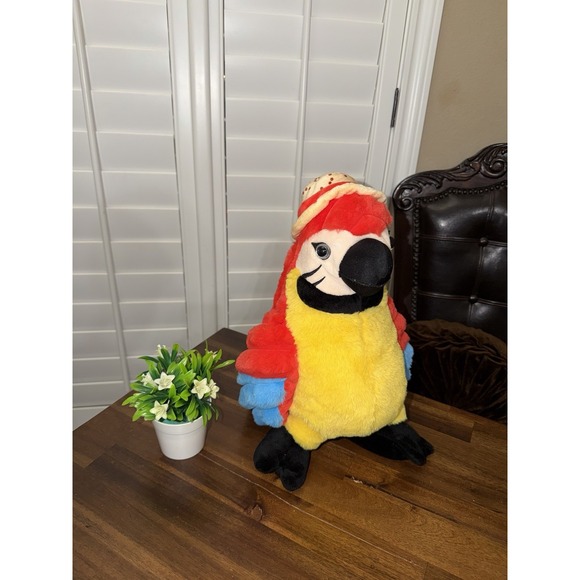 BMI | Bird | Nwt Peekaboo Toys Red Parrot Bird With Hat Plush Toy ...